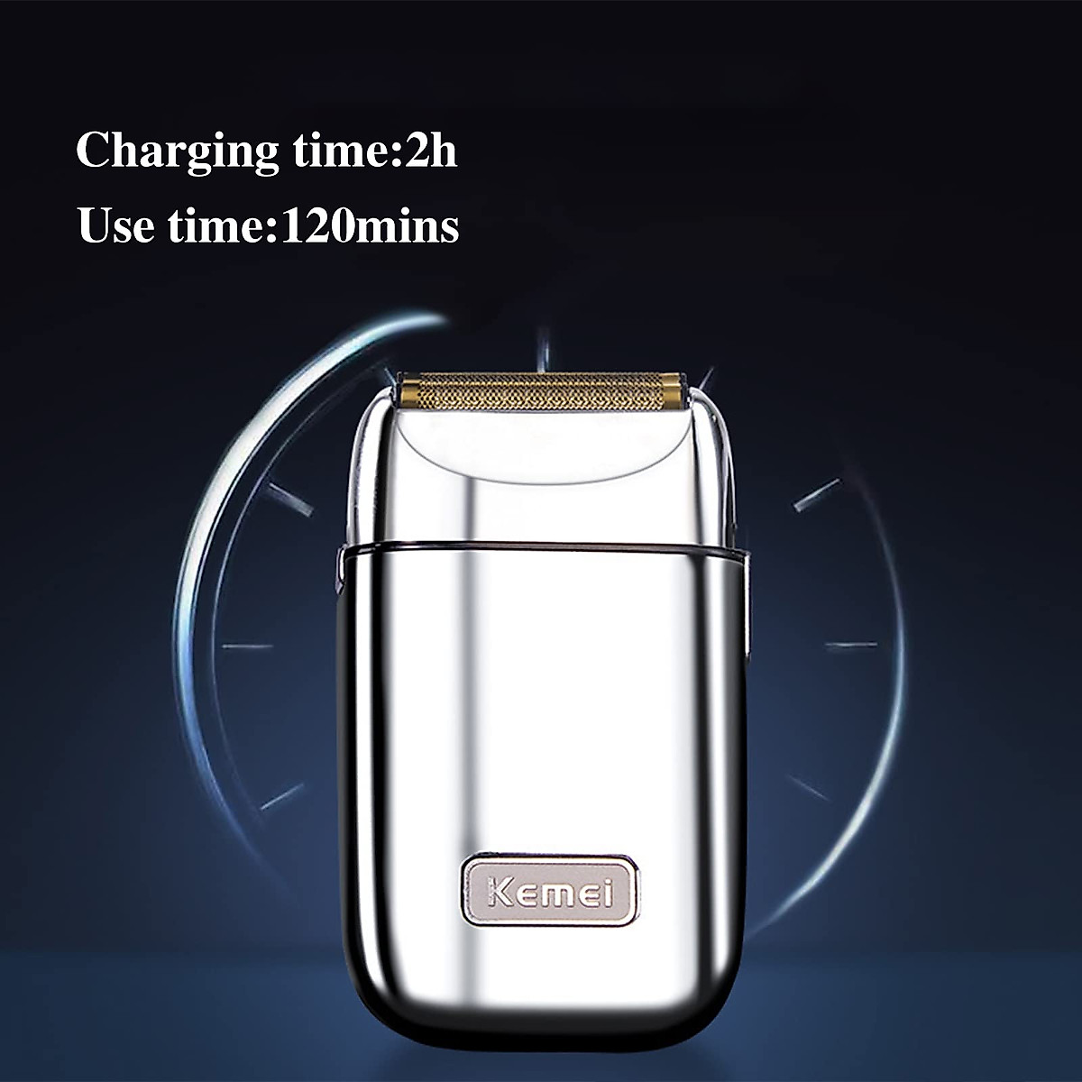 KEMEI Electric Razors for Men, Professional Cordless All Metal Electric Razor, Lithium Titanium Razors, USB Rechargeable Facial Beard Trimmer (TX1 Silver)