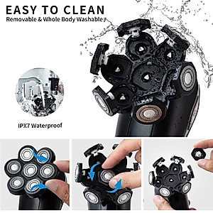 UPTARD 7D Blade Replacement Heads, Shaver Replacement Blades, Head Shavers for Bald Men, Shaver Head Replacement, Stainless Steel Rotary Blades for Electric Head Razor