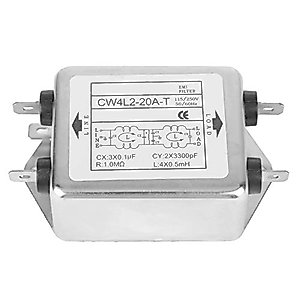 Power EMI Filter 115V/250V 20A 50/60Hz Noise Suppressor AC Power Line EMI Filter Terminal CW4L2-20A-T