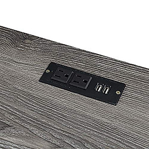 Convenience Concepts Monterey Desk with Charging Station, 47-inch, Weathered Gray/Black