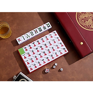 Mose Cafolo Chinese Mahjong Set X-Large 146 Numbered Melamine 1.5" Large Size Tile with Carrying Travel Case, English Manual, Pro Complete Mahjongg Game Set (Majiang, Mah Jongg)