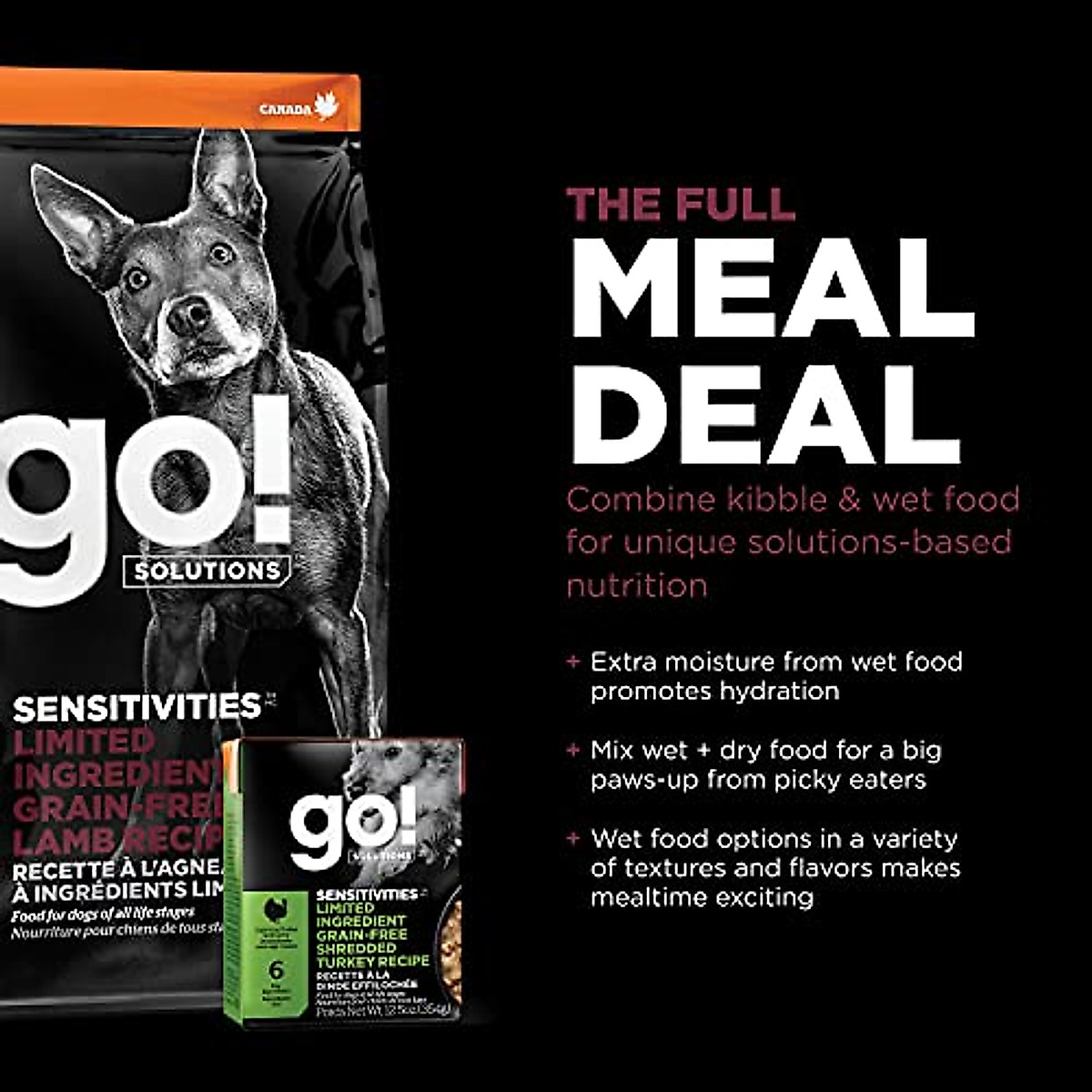 GO! SOLUTIONS Sensitivities – Lamb Recipe – Limited Ingredient Dog Food, 3.5 lb – Grain Free Dog Food for All Life Stages – Dog Food to Support Sensitive Stomachs