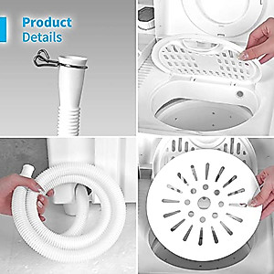 Compact Twin Tub Washing Machine, Anpuce Portable Mini Washer Portable Laundry Washer w/Wash and Spin Cycle Combo Built-in Drain Pump/Semi-Automatic 26lbs Capacity for Camping, Apartments, Dorms, College Rooms, RV’s, White&Gray
