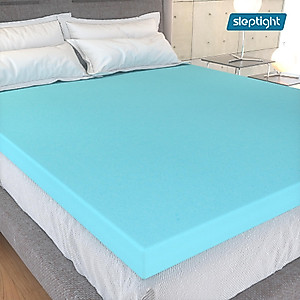 Sleptight 3 inches Hospital Size Mattress Topper in a Box,Bed Topper for Pressure Relief ，CertiPUR-US Certified 72 * 33 * 3 inches Mattress Pads Blue