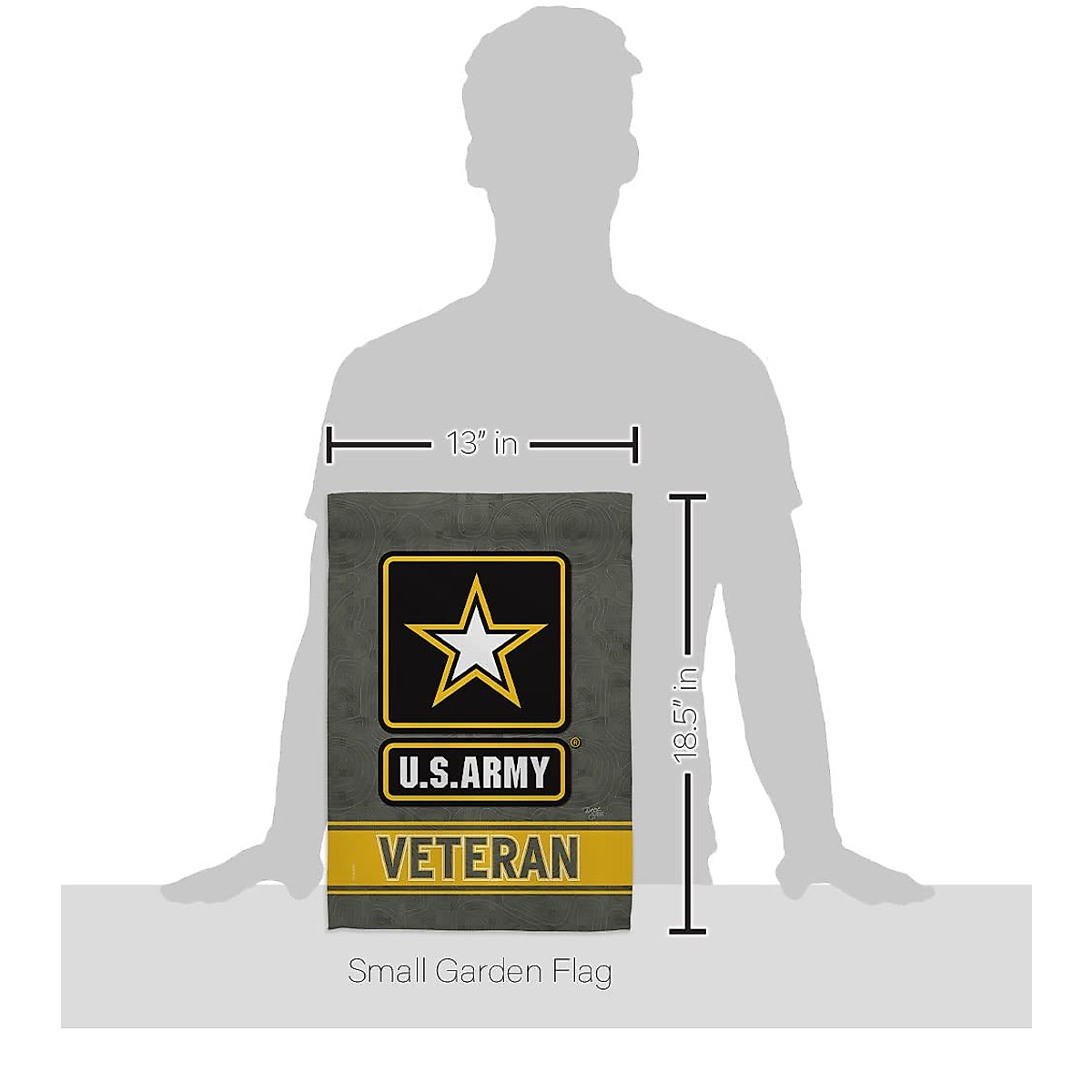 Breeze Decor US Army Veteran Garden Flag - Armed Forces Rangers United State American Military Retire Official - House Decoration Banner Small Yard Gift Double-Sided Made in USA 13 X 18.5