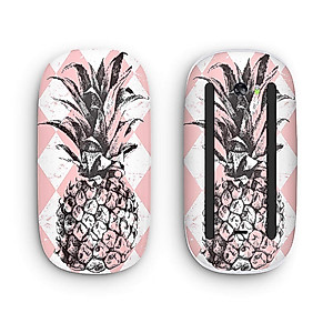 Design Skinz Tropical Summer Pink Pineapple v1 Vinyl Decal Compatible with The Apple Magic Mouse 2 (Wireless, Rechargable) with Multi-Touch Surface