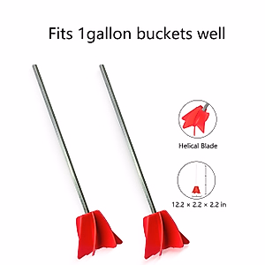 Bicafa 2packs 1 Gallon Paint Mixer for Drill Works with all 3/8 inch and Larger Drills, Resin Epoxy Mixer, Paint Mixer Drill Bit, Drill Mixer Attachment with Paddle Design Fits1 Gallon