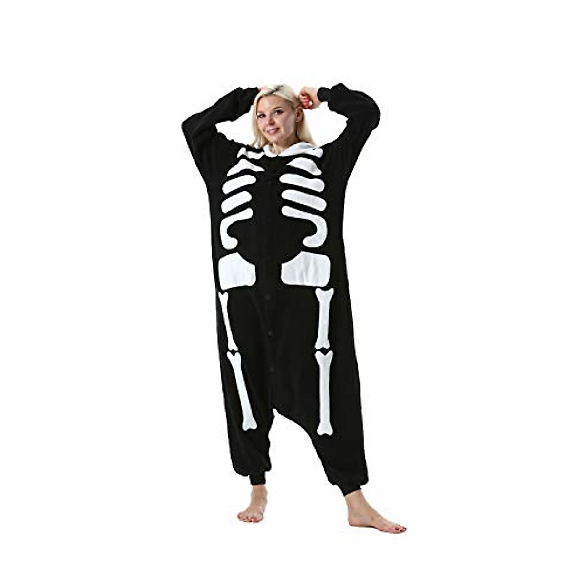 Skeleton Onesies Pajamas Unisex Adult Jumpsuit Animal Cosplay Costumes