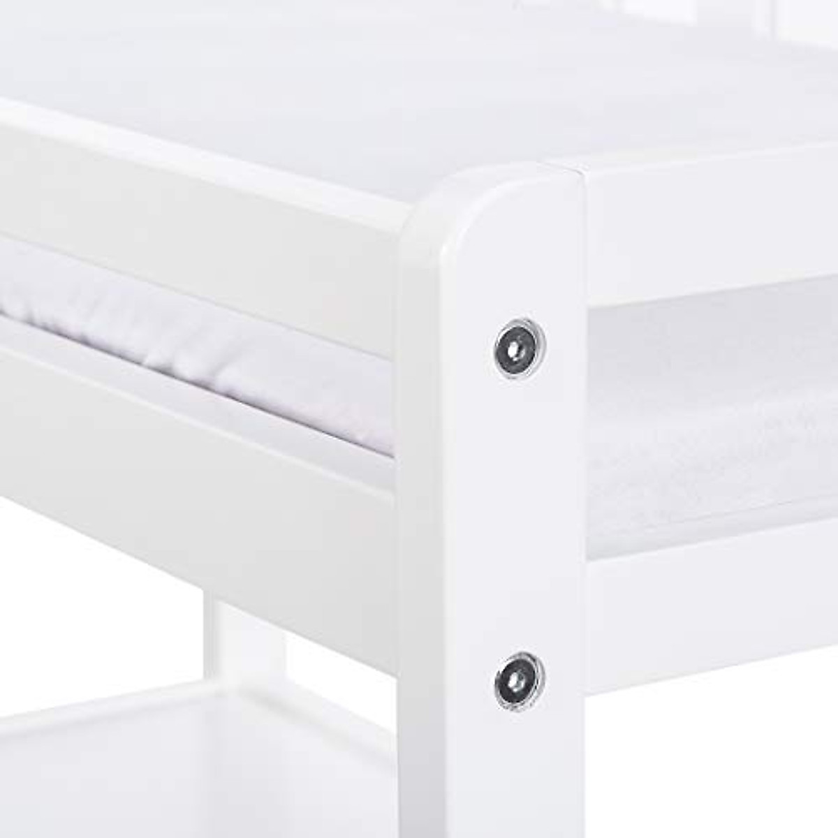 Child Craft Infant Changing Table, Water-Resistant Pad and Safety Strap, Anti-Tip Kit Included to Prevent Tipping, Non-Toxic, Baby Safe Finish (Matte White)