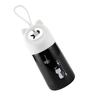 Uxsiya Animal Ear Shaped Lid Vacuum Flask Insulation Vacuum Cup for for Milk(White kitten), kitchen Home Appliances