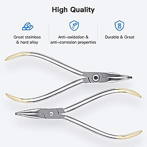 Dental Curved How Pliers, Orthodontic Position Angled Appliance Plier Wire Bending Instrument for Dentist, Multi-Purpose Lip Arches Bending Pliers Holding Arch Wires Plier