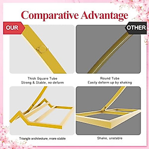 Putros 8FT Gold Round Backdrop Stand Metal Circle Balloon Arch Frame Wedding Arch for Ceremony Birthday Party Anniversary Bridal Graduation Decoration