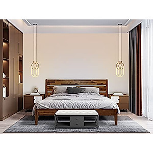 Acacia Emery 14 Inch Wood Platform Bed Frame V1 (Chocolate, Queen)