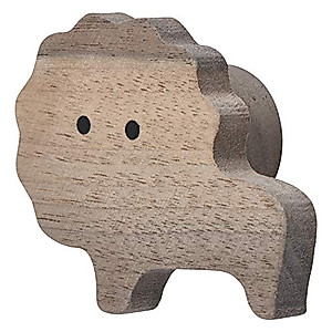 Decorative wooden jungle animal wall hooks, set of four, solid walnut wall hooks