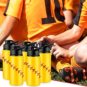 Yaomiao 20 Pcs Softball Water Bottles Aluminum Softball Gifts Tumbler Snap Lid Leak Proof Baseball Sports Bottle Baseball Accessories for Gym Sports Travel Coffee Friends Men Girls (17 oz)