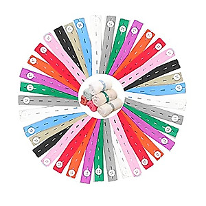 Elastic Band with Buttonholes, 30Pcs Closet Organizer for Bed Sheet, Clothes Organization System for Drawer, Blanket Storage Band, Wardrobe Space Saver for Bedding Comforter Sweater Towel (30PCS)