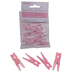 Unique Mini Plastic Clothespin Favors, 1.25", Pink