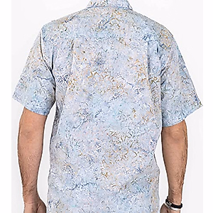 Pete Huntington New Mens Short Sleeve Batik 100% Cotton Hawaiian Shirt Classic Fit Stone Island PH739 2X-Large