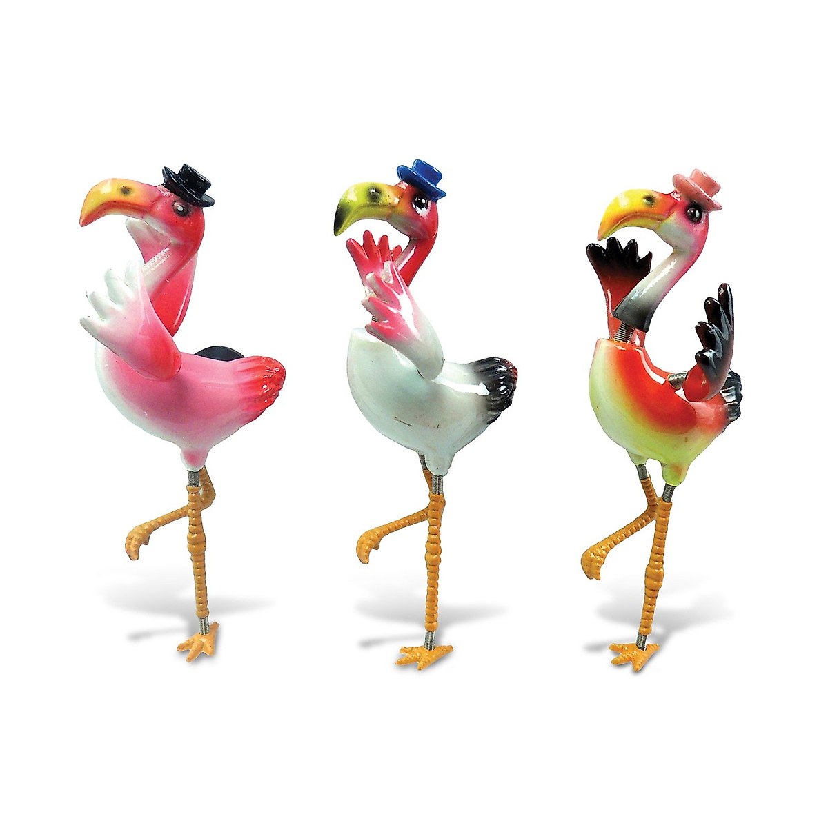 Puzzled Flamingo Refrigerator Bobble Magnet (Set of 3)