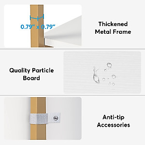 LITTLE TREE 5 Tier Bookcases Arched Bookshelf, Freestanding Tall Display Shelves, Heavy Duty Metal Frame Decorative Shelf for Living Room Bedroom Study Room, White Gold