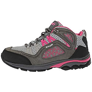 Propét Women's Peak Hiking Boot, grey/berry, 6 XWide