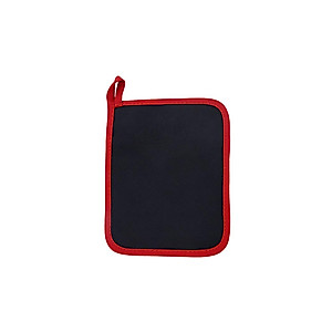 Home Collection Red Polyester/Rubber Pot Holder, 2 Pack - Heat Resistant, Non-Slip Grip, Hanging Loop - Ideal for Handling Hot Kitchen Items
