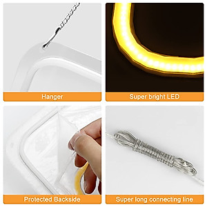 LED Open Sign 16x9 inch, 12V Super Bright Open Signs for Business, Open Neon Sign for Window Party Wall Shop Salon Club Hotel, (Yellow& White), with ON/OFF Switch & Adapter, Horizontal