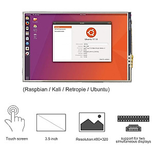 JUN-ELECTRON for Raspberry Pi 3 B+ 3.5 inch Touch Screen with Case, 320x480 Pixel Monitor TFT LCD Game Display [Support Raspbian, Ubuntu, Kali, RetroPie System]