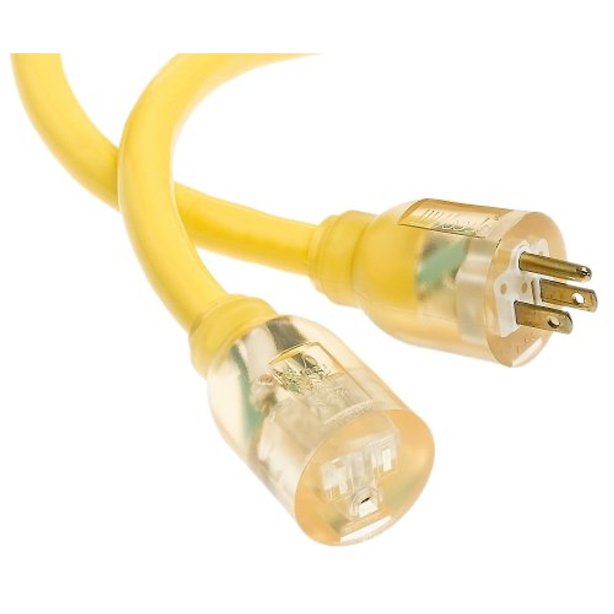 Yellow Jacket 2805 10/3 Heavy-Duty 15-Amp SJTW Contractor Extension Cord with Lighted End; 50-Feet