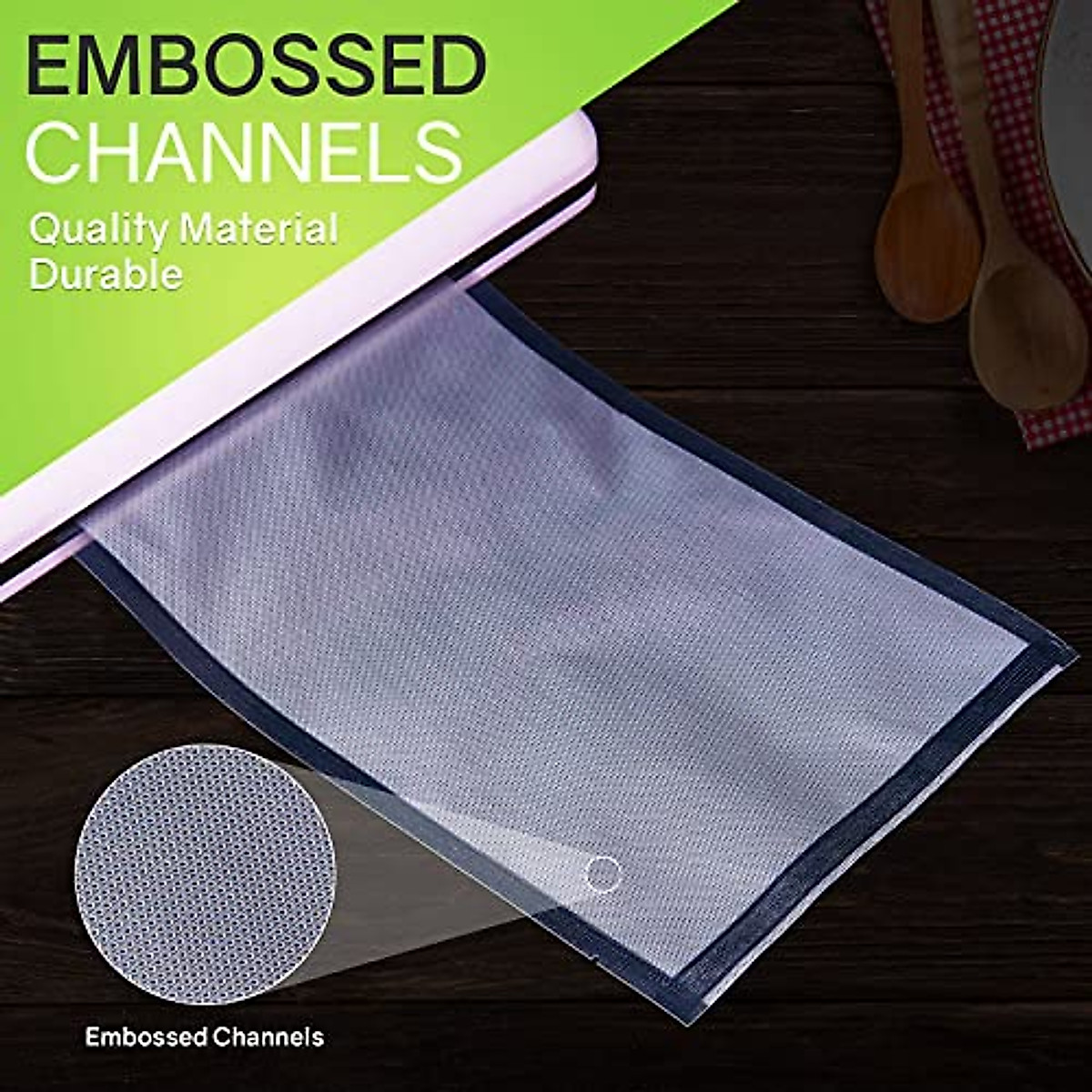 Vacuum Sealer Bags with BPA Free(200 Counts-11" x 16")200 Gallon Heavy Duty Vacuum Seal Food Sealer Bags PreCut Bag