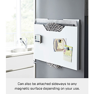 Yamazaki Home Tower Magnetic Placemat Rack/Placemat Organizer/Pocket Wall File - Steel, One Size, White