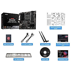 MSI B550M PRO-VDH WiFi ProSeries Motherboard (AMD AM4, DDR4, PCIe 4.0, SATA 6Gb/s, M.2, USB 3.2 Gen 1, Wi-Fi, D-SUB/HDMI/DP, Micro-ATX)