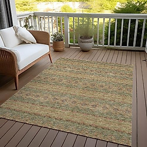 Addison Rugs Chantille ACN615 Green 9' x 12' Indoor Outdoor Area Rug, Easy Clean, Machine Washable, Non Shedding, Bedroom, Living Room, Dining Room, Kitchen, Patio Rug