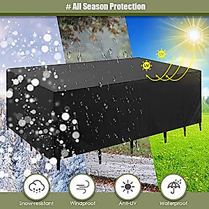 Gicov Patio Furniture Cover Waterproof Heavy Duty Rectangle Table Chair Set Cover UV Resistant Outdoor Dining Table Furniture Set Sofa Cover Extra Large