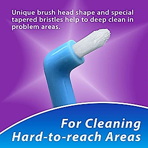 BrightWorks End Tuft Brush, Cleans Difficult Areas Such as Around Crowns, Bridges, implants and Wider Gaps Between Teeth (Pack of 3)