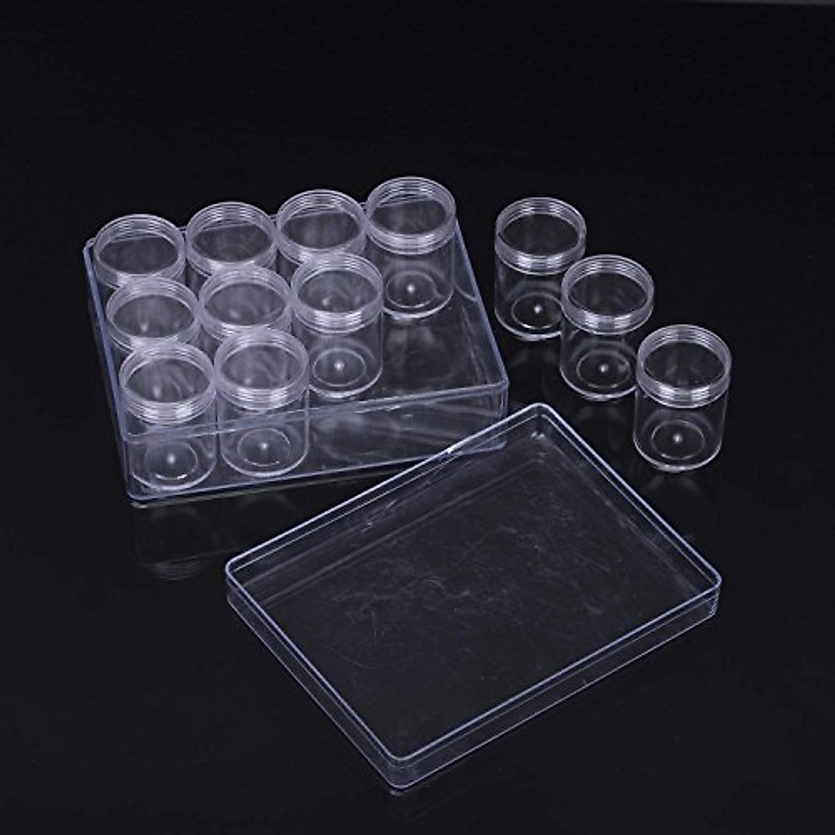 TDOTM 12 Grids Transparent Plastic PS Jewelry Earring Beads Sewing Pills Beads Organizers Storage Bottle(1 Pack)