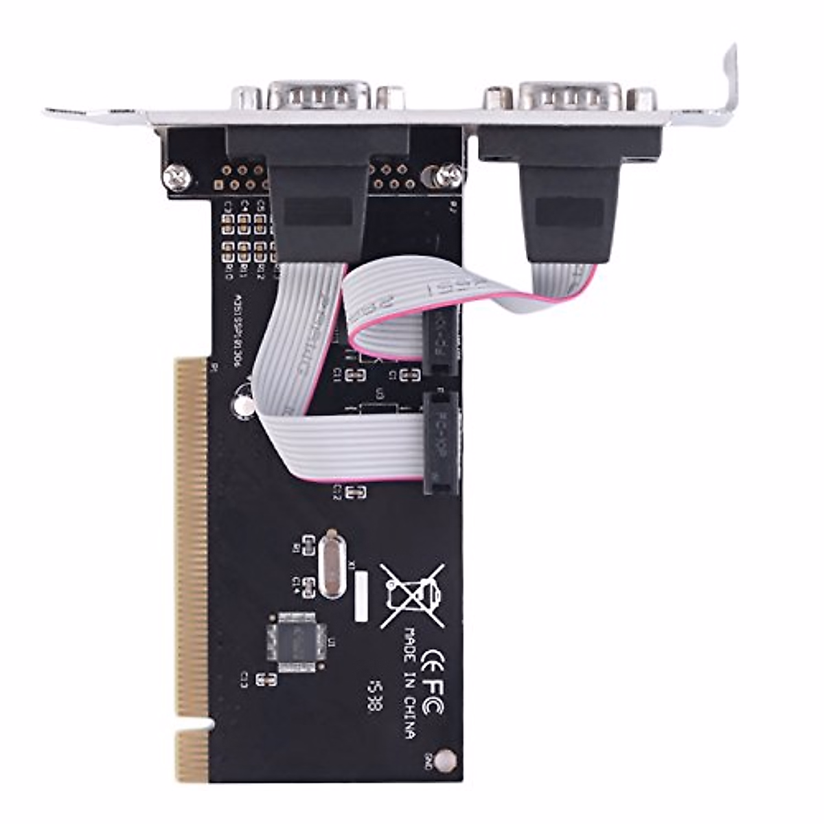 axGear 2 Ports Dual Bidirectional RS-232 DB9 9-pin Serial Port to PCI I/O Card Adapter