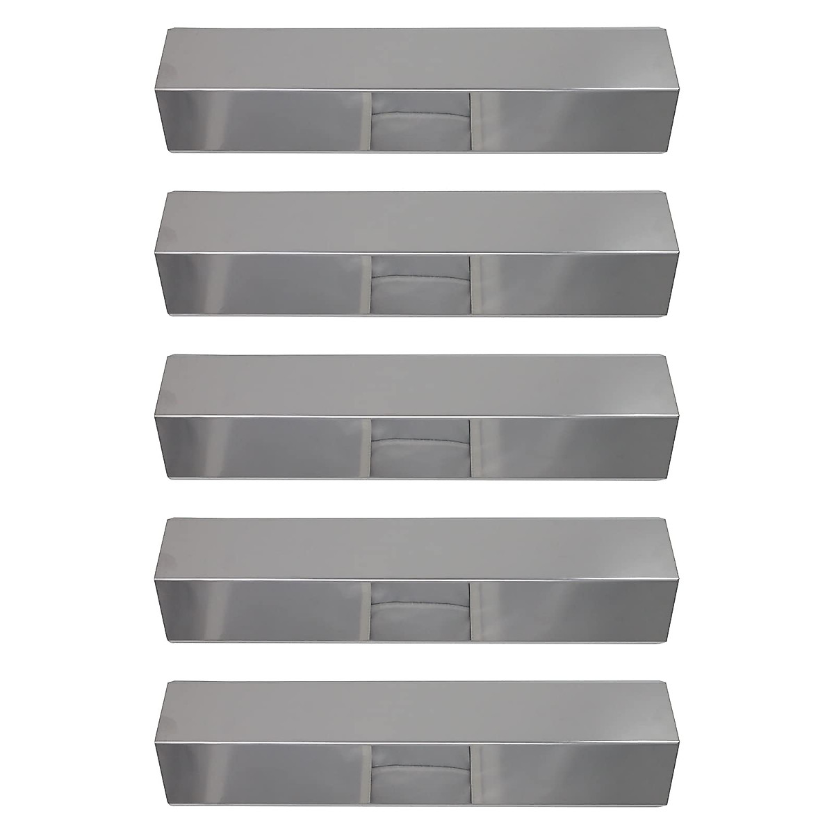 5-Pack BBQ Grill Heat Shield Plate Tent Replacement Parts for Brinkmann 810-9415-W - Compatible Barbeque Stainless Steel Flame Tamer, Guard, Deflector, Flavorizer Bar, Vaporizer Bar, Burner Cover 15"