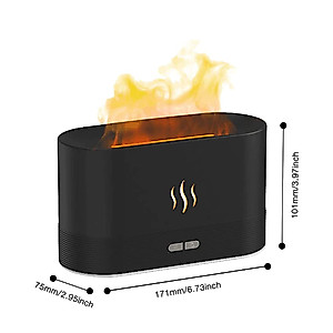 Komake Flame Diffuser Humidifier, Ultra-Silent Cool Mist Air Fire Diffuser, 2 Brightness Night Light & Auto-Off, Essential Oil Aromatherapy Flame Humidifier Aroma Diffuser for Home, Office or Yoga