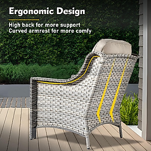 XIZZI Wicker Outdoor Furniture Patio Furniture Set - Patio Conversation Set,Outside Rattan Sofa Set for Garden,Poolside,Backyard,Deck (Beige, 8PCS,9 Seats+Coffee Table)