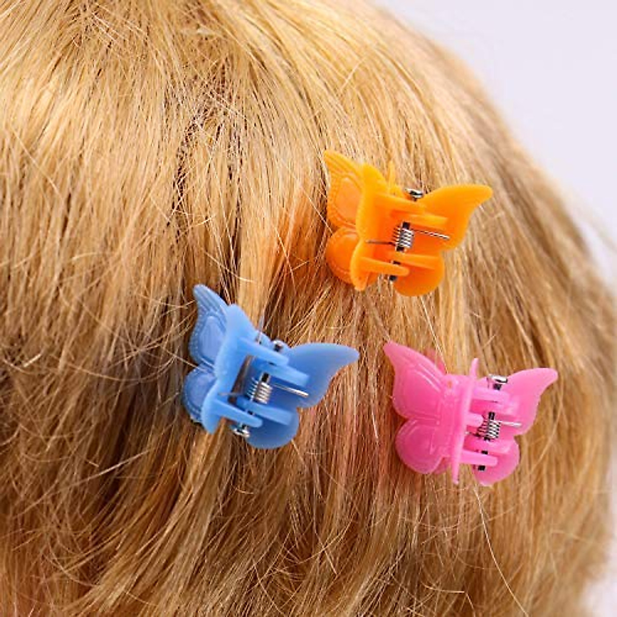 WEFOO 100 Pack Butterfly Hair Clips for Girls and Women, Beautiful Bulk Small Mini Butterfly Hair Clips, Assorted Color