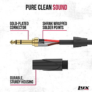 LyxPro 100 Feet ¼ TRS to ¼ TRS Balanced Audio Cable, Superior Signal Transfer, Crystal Clear High Frequency, Noiseless, Durable & Flexible Patch Cable, Professional Grade Heavy Duty Male to Male
