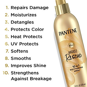 Pantene Hair Spray Miracle Rescue Leave In Conditioner Spray & Mix-In Treatment, Boost of Hydration for Damaged Hair, 5.7 Fl Oz and 3 Fl Oz Each