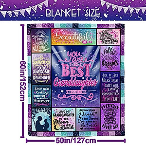 Lviliss Granddaughter Gifts from Grandma, Gifts for Granddaughter, to My Granddaughter Throw Blanket 50"x60", Granddaughter Blanket from Grandma, Granddaughter Gifts for Birthday Graduation Christmas