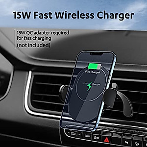 Magnetic Wireless Car Charger, Compatible Magnetic car Mount Charger, Air Vent Phone Holder for iPhone 14/13/13 Pro/13 Pro Max/13 Mini/12/12 Pro/12 Pro Max/12 Mini (Black)