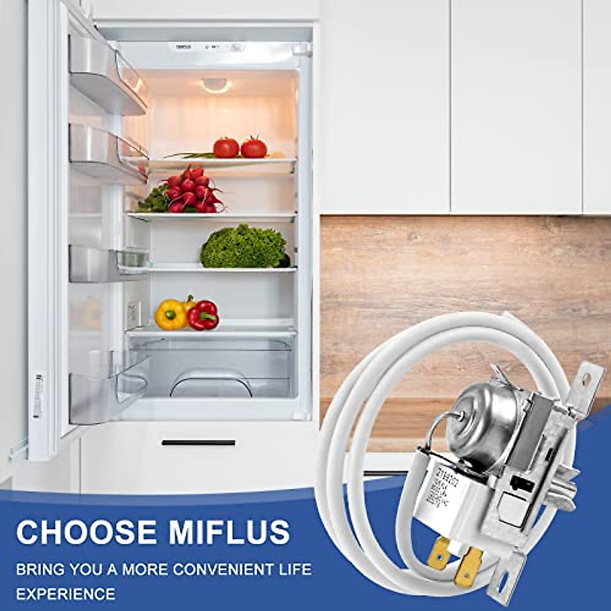 2198202 Refrigerator Cold Control Thermostat Replacement wp2198202 Thermostat Control Fit for Ken-More Refrigerators by Sikawai- Replaces 2161284 2198201 PS11739232 AP6006166 WP2198202