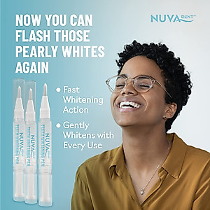 Nuva Dent Sensitive Teeth Whitening Pens - Tooth Whitening Pens Made in USA - 35% Carbamide Peroxide Whitening Gel Teeth Stain Remover - Teeth Whitener, Blanqueador de Dientes Profesional (3 Pcs)