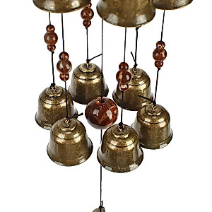 Gardenvy Bird Nest Wind Chime, Bird Bells Chimes with 12 Wind Bells for Glory Mother’s Love Gift, Garden Backyard Church Hanging Decor, Bronze