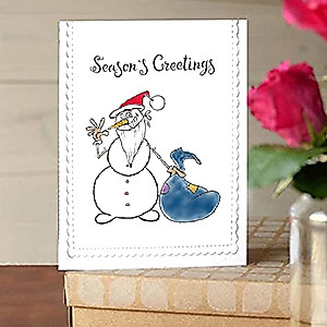 Christmas Clear Stamps for Card Making Christmas Santa Snowman Clear Stamp Christmas Blessing Words Transparent Silicone Stamp for DIY Scrapbooking Supplies Embossing Paper Card Album Decoration Craft