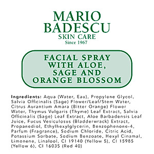 Mario Badescu Facial Spray with Aloe, Sage and Orange Blossom for All Skin Types | Face Mist that Hydrates & Uplifts | 8 FL OZ